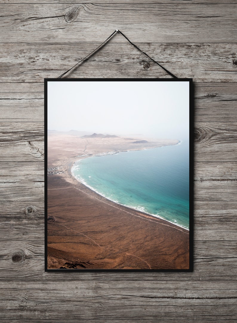 Playa De Famara Poster, Lanzarote Printable Wall Art, Canary Islands ...