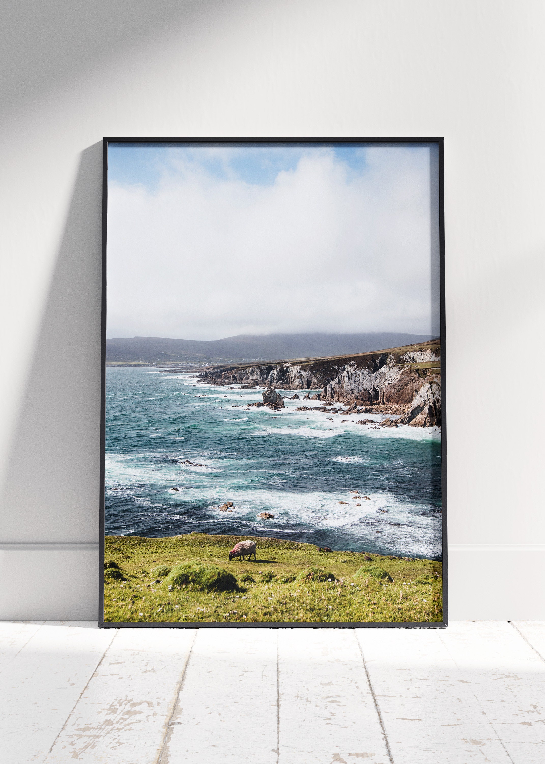White Cliffs of Ashleam Printable Photo, Irish Sheep Poster, Ireland ...