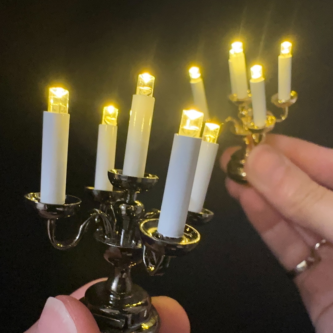 Small Candelabra 5 Candles Super Bright With On/off Switch for 1:12 ...
