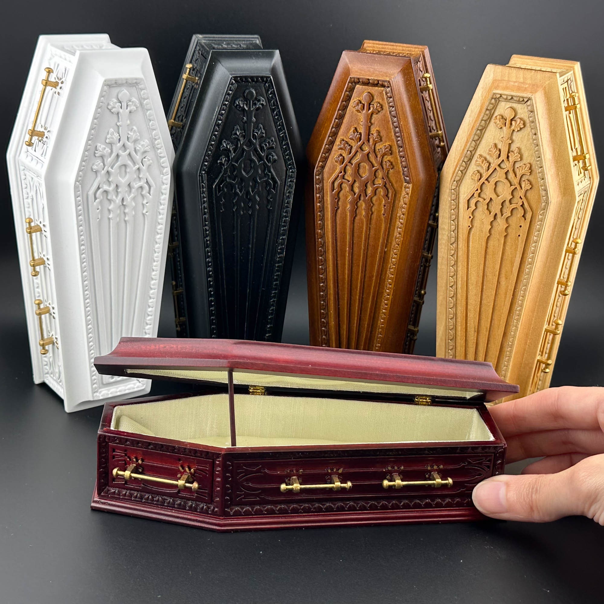 Wood Coffin Miniature for Halloween Dollhouse Mini 1:12 Scale Fits ...
