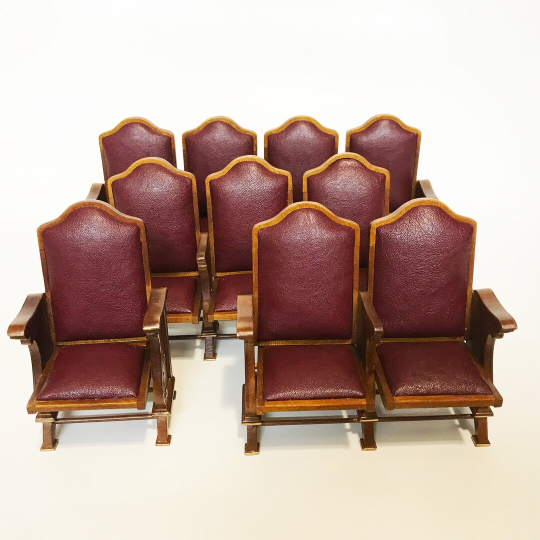 Miniature Seats Cinema Theatre Movies Chairs for Dollhouse 1:12 Scale ...