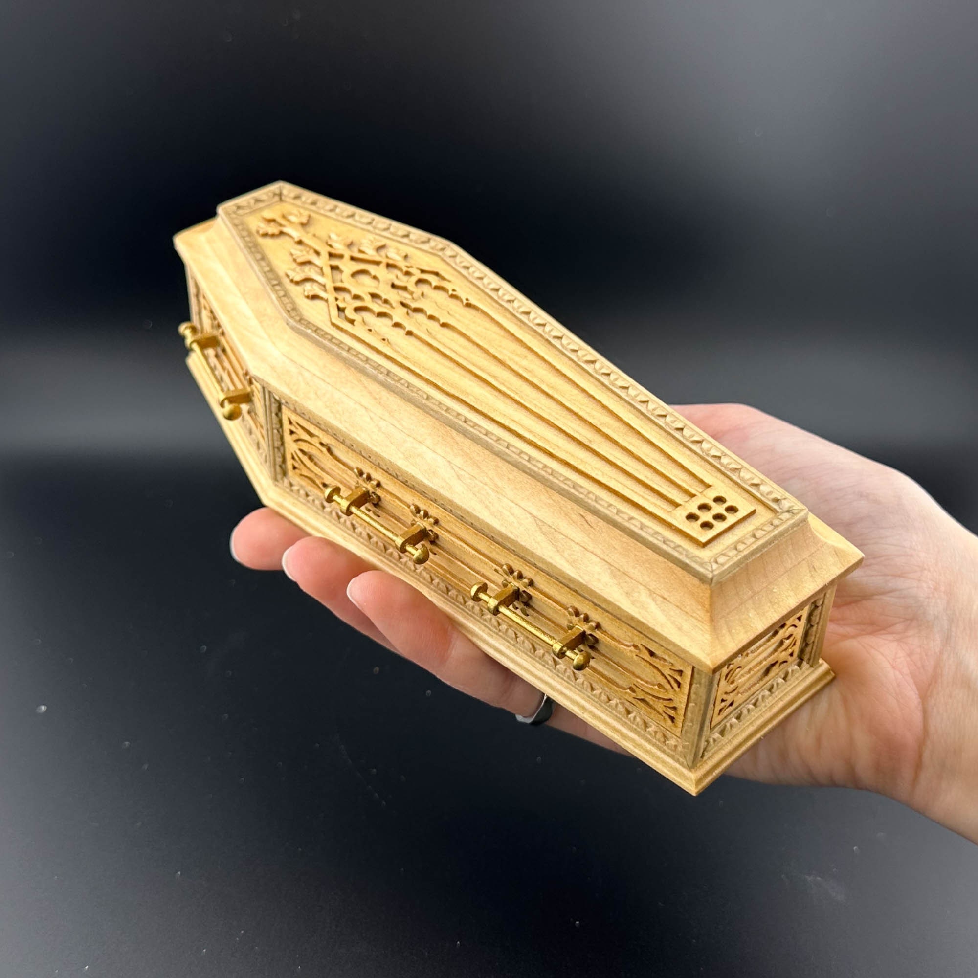 Wood Coffin Miniature for Halloween Dollhouse Mini 1:12 Scale Fits ...