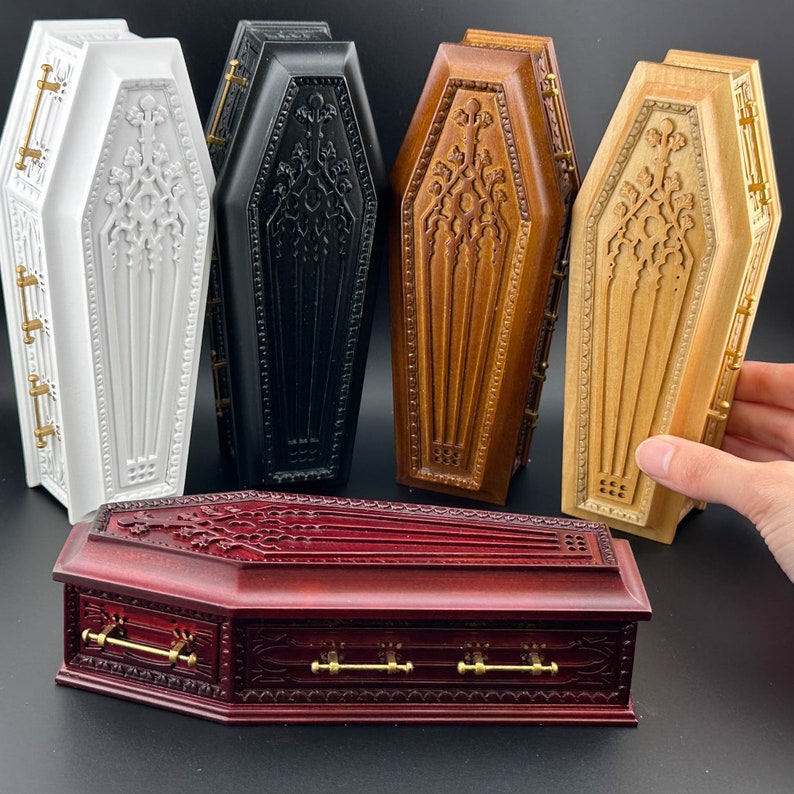 Wood Coffin Miniature for Halloween Dollhouse Mini 1:12 Scale Fits ...