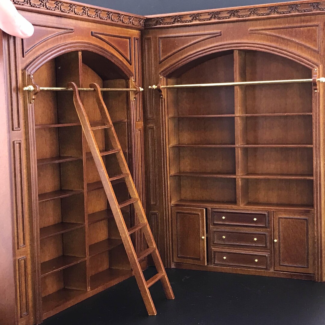 MANOR PANEL Shelves Shelving Unit or Ladder Library Wall Panel WALNUT 1 ...