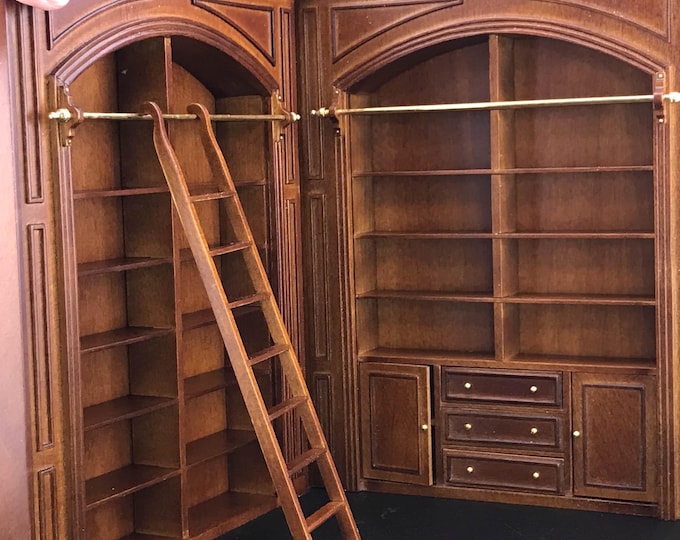 MANOR PANEL Shelves Shelving Unit or Ladder Library Wall Panel WALNUT 1 ...