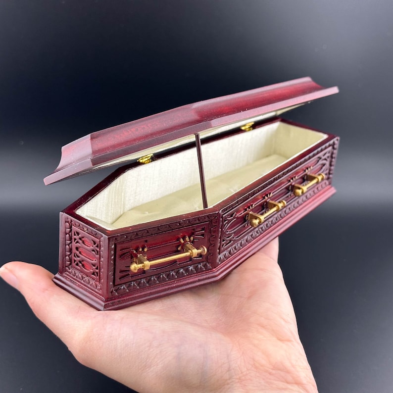 Wood Coffin Miniature for Halloween Dollhouse Mini 1:12 Scale Fits ...