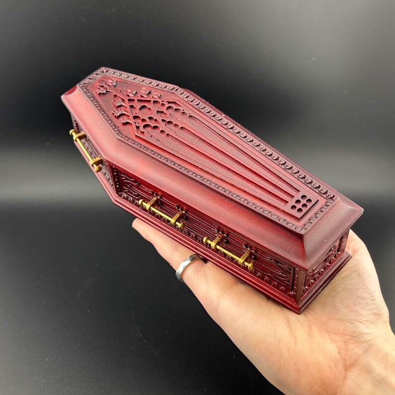 Wood Coffin Miniature for Halloween Dollhouse Mini 1:12 Scale Fits ...