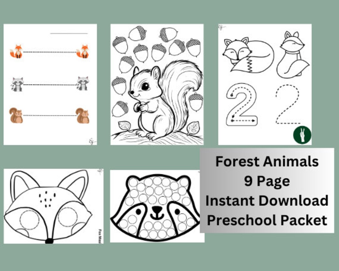 Forest Animal Preschool Printable Pack - Etsy