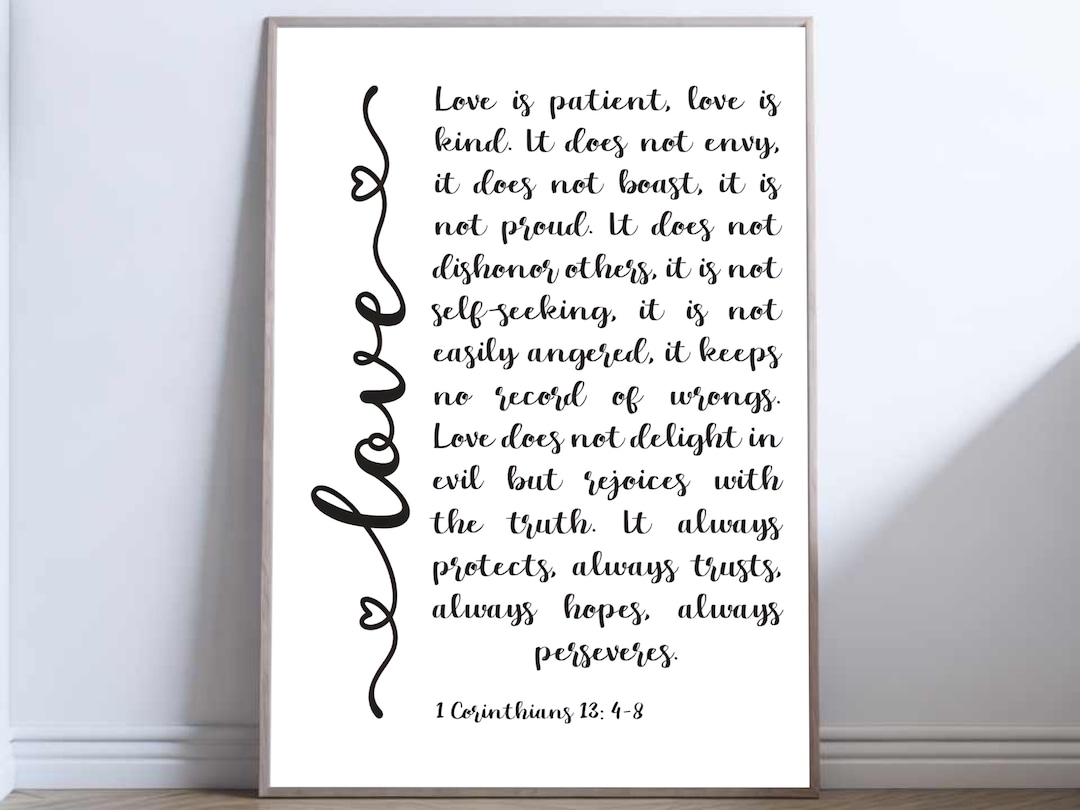 Love is Patient Wall Art Printable | Love is Kind Digital Download ...