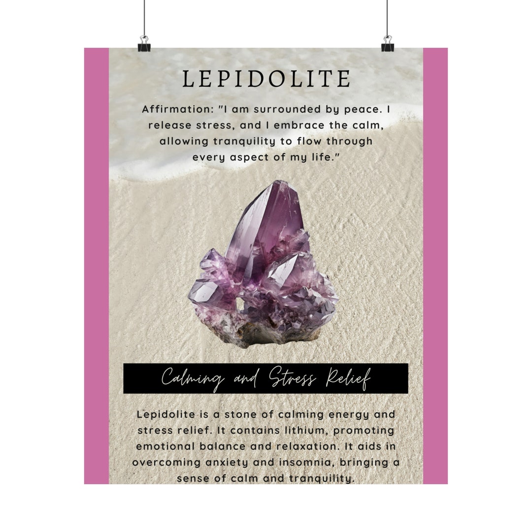 Crystal Meaning Poster: LEPIDOLITE - Etsy