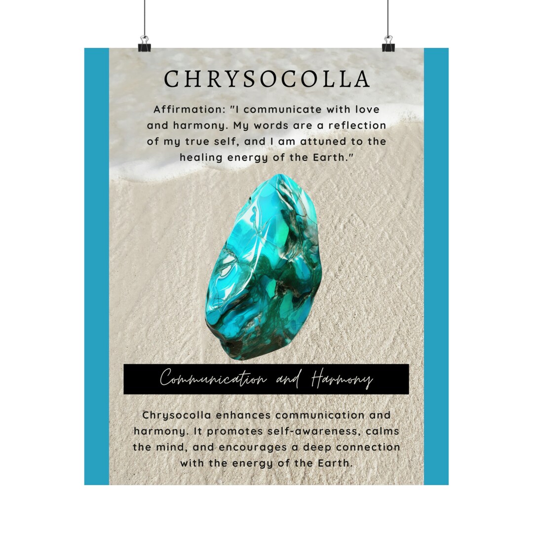 Crystal Meaning Poster: CHRYSOCOLLA - Etsy