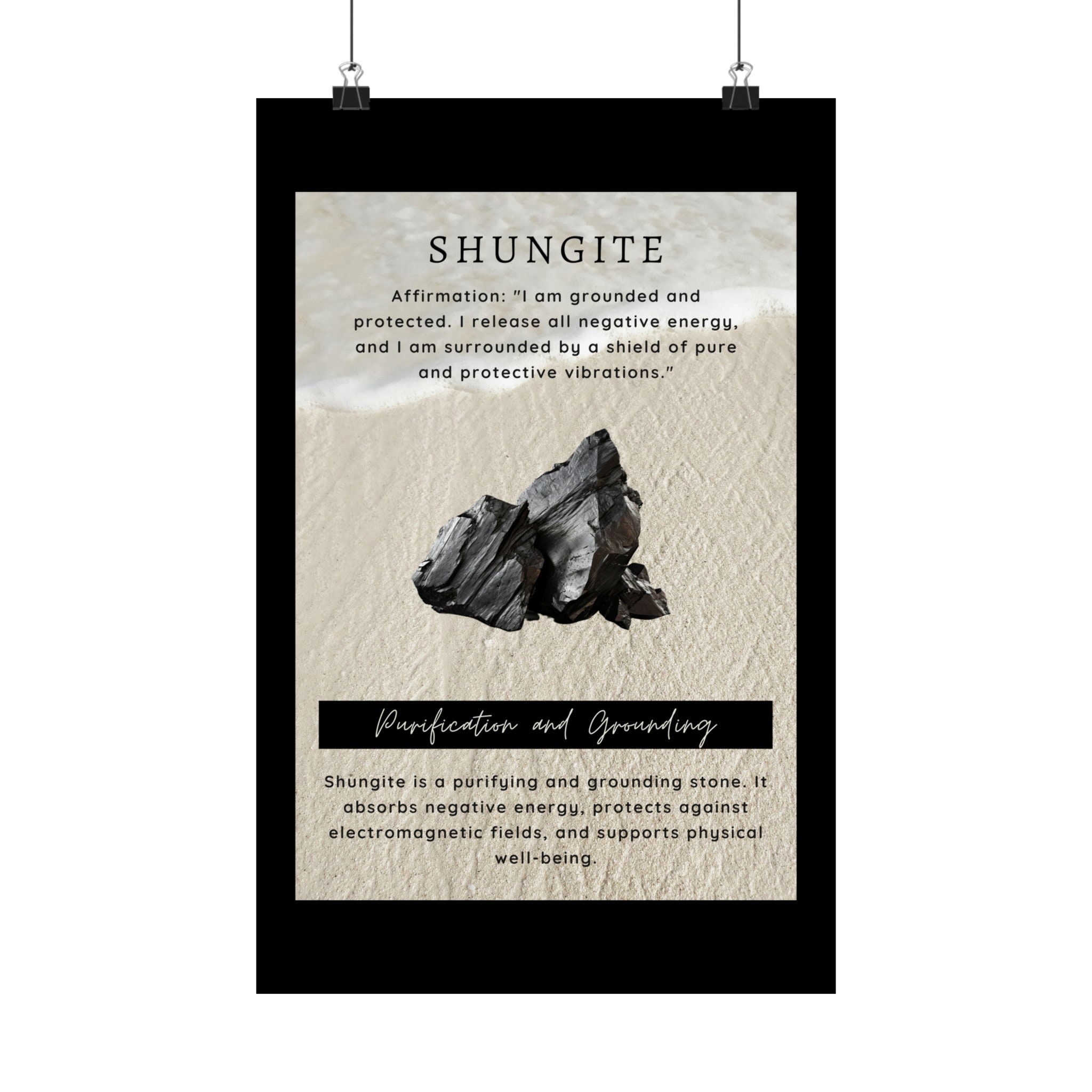 Crystal Meaning Poster: SHUNGITE - Etsy
