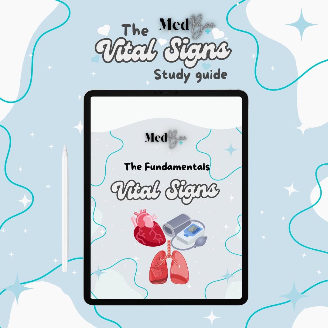 The Vital Signs Study Guide - Healthcare Student/medical Study Guide ...