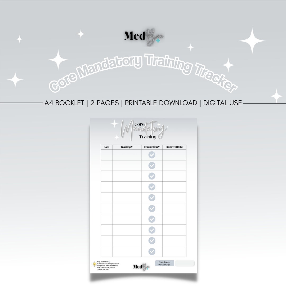 Medbae Mandatory Training Tracking Sheet - Etsy