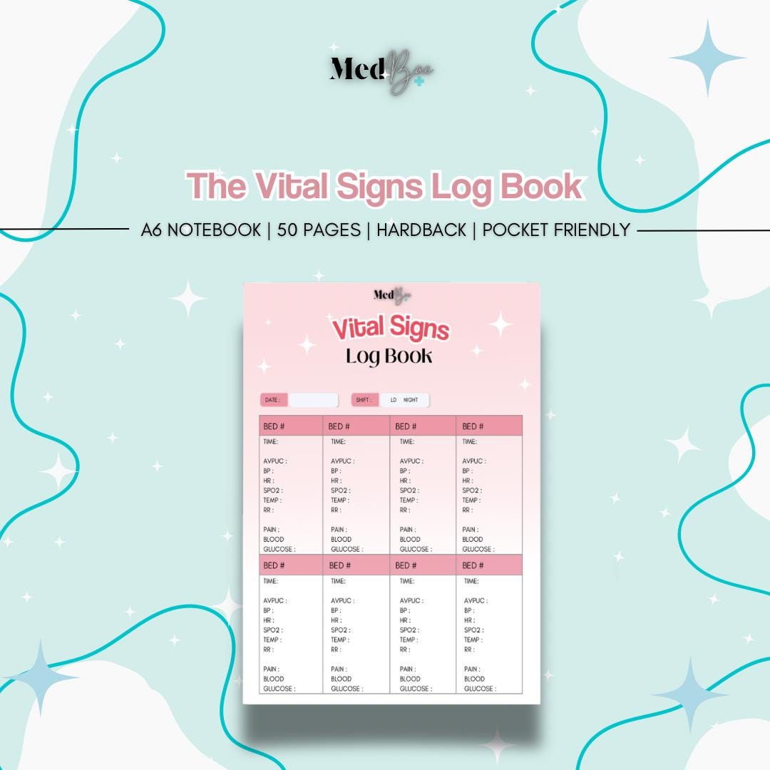Medbae Vital Signs Log Book Patients Blood Pressure / Health Tracker ...