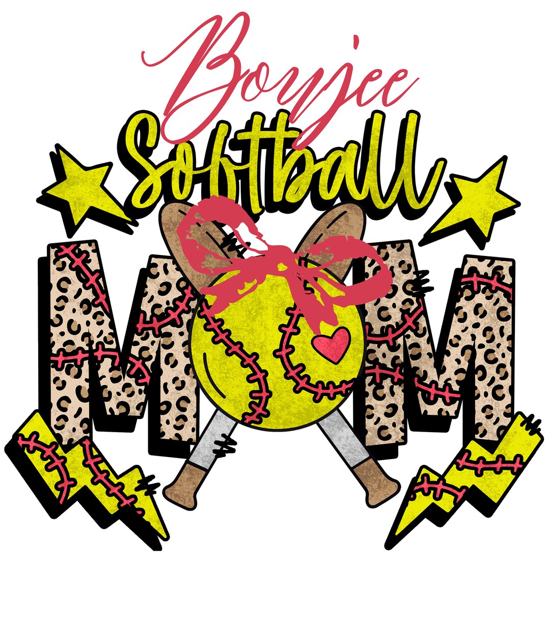 Boujee Softball Mom PNG, Leopard Print Mom, Cheetah Mom With Bow ...