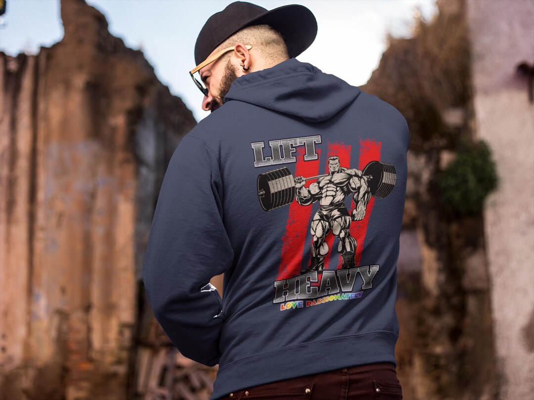 Lift Heavy Gym Hoodie, Bodybuilder Powerlifting Sweatshirt for Men ...
