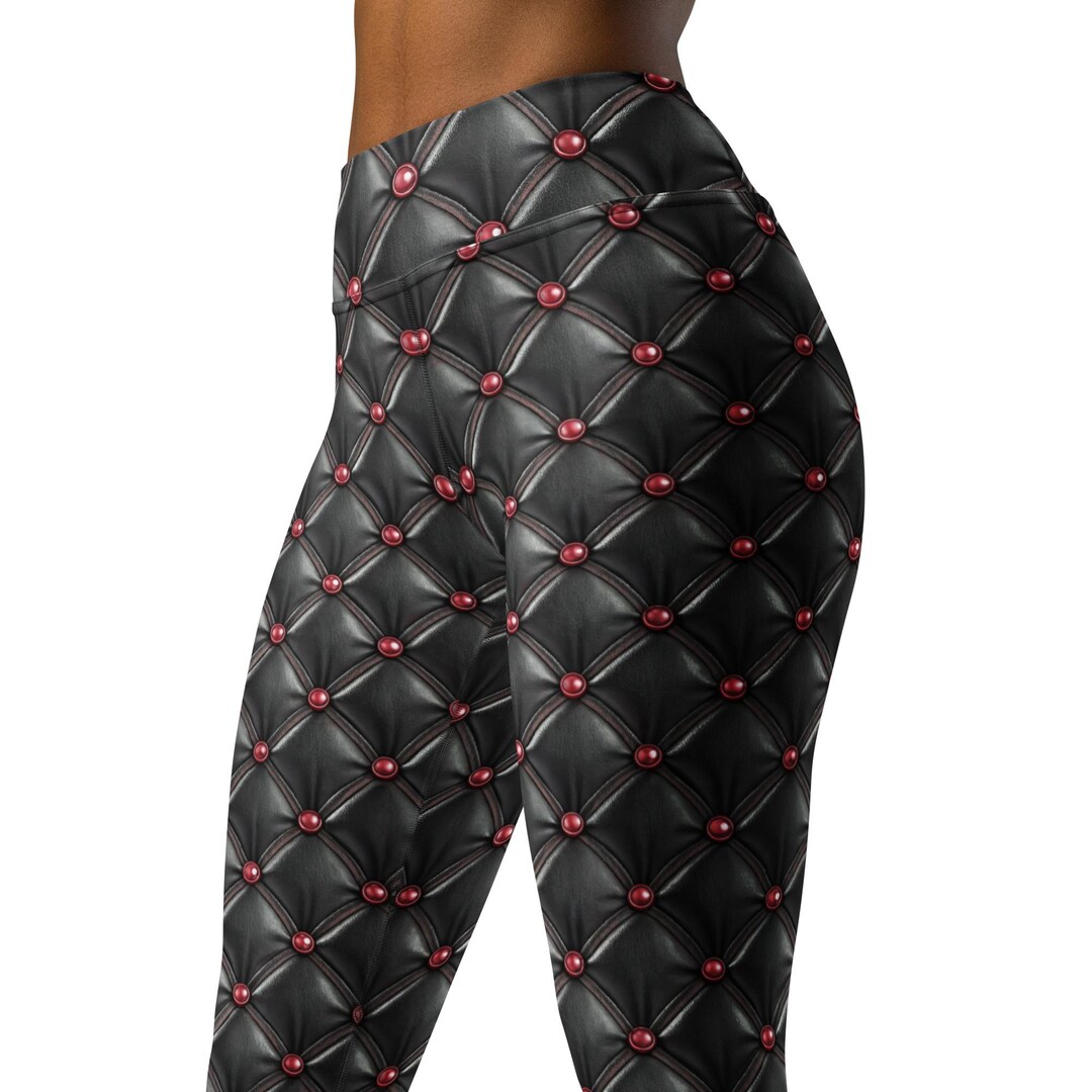 Gothic Quilted Leggings, High Waist, Punk Rave Activewear - Etsy