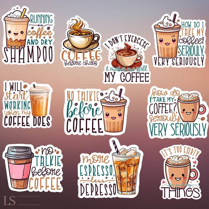 Coffee Stickers - Etsy