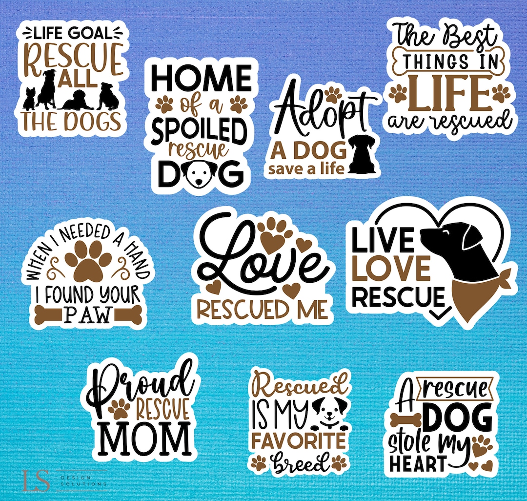 Dog Rescue Stickers, Rescue Dog Sticker, Dog Sticker Bundle, Laptop ...