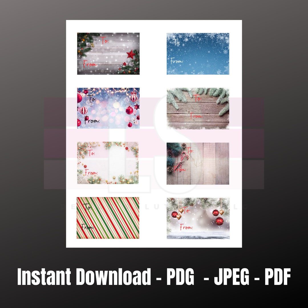 Printable Christmas Labels Instant Download Winter Holiday - Etsy
