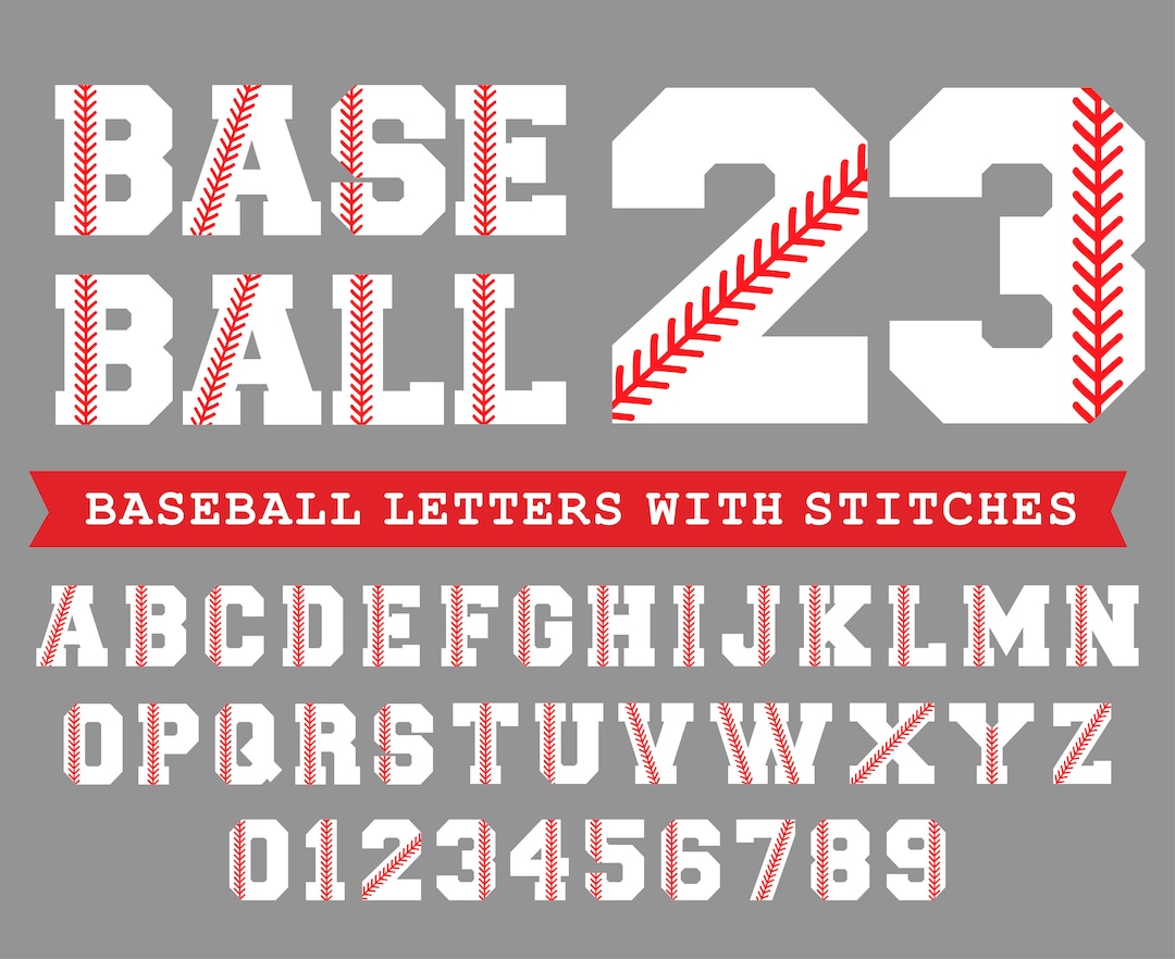 Baseball Font Baseball Font With Stitches Baseball Script Baseball ...