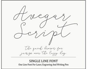 Single Line Font Ttf Otf One Line Font Single Line Font for Cricut Font ...