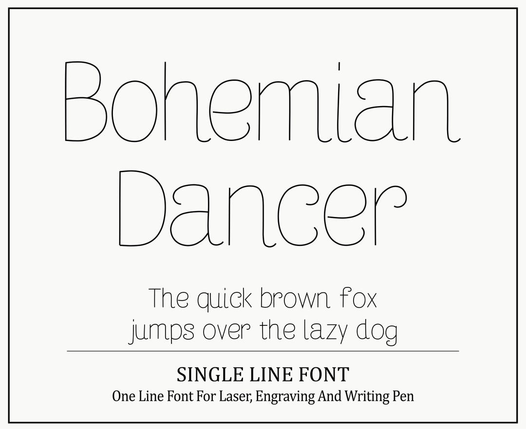 Single Line Font One Line Font Laser Font Engraving Font Single Stroke ...