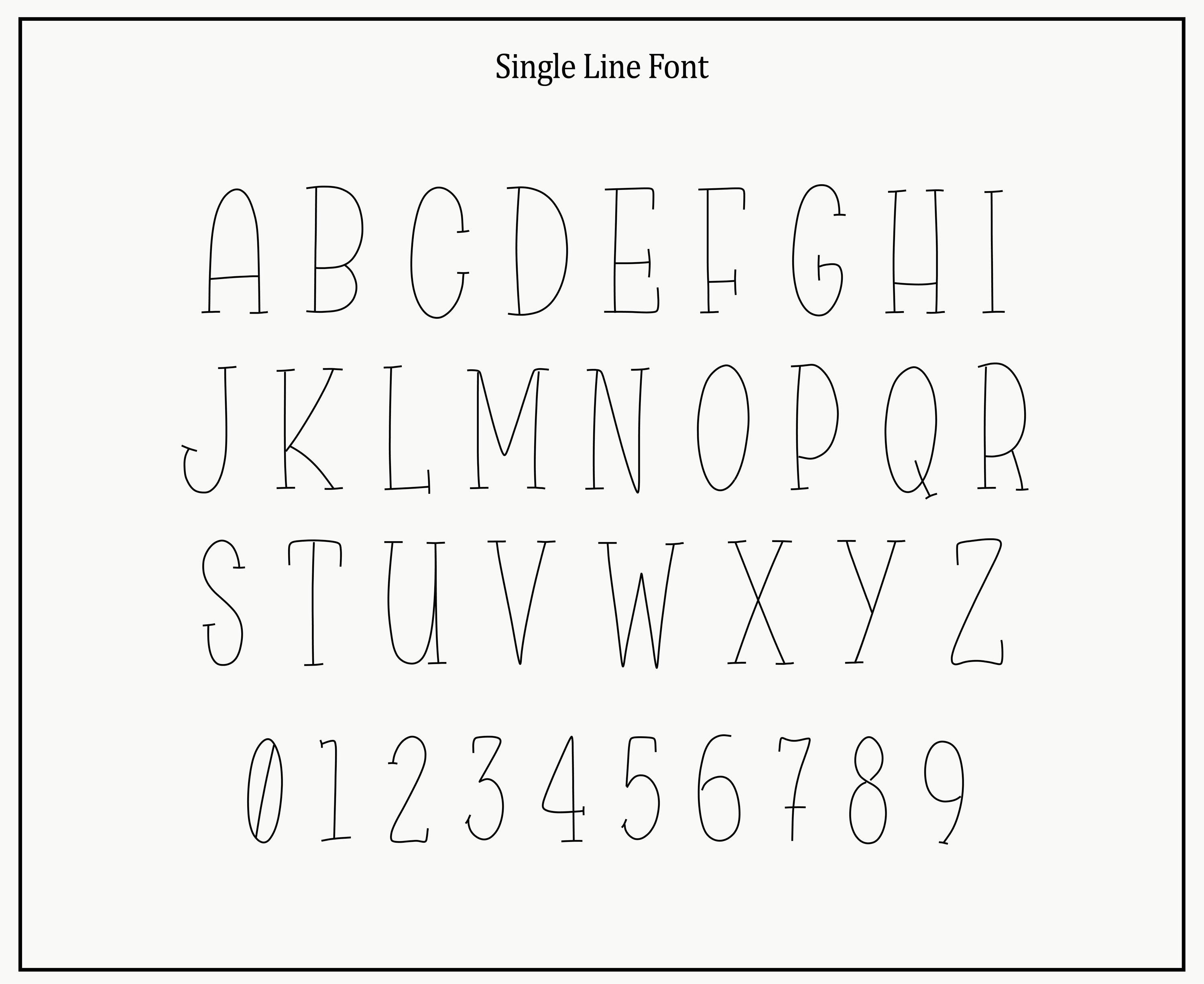 Single Line Font One Line Font Sl Font Laser Font Engraving Font Cricut ...