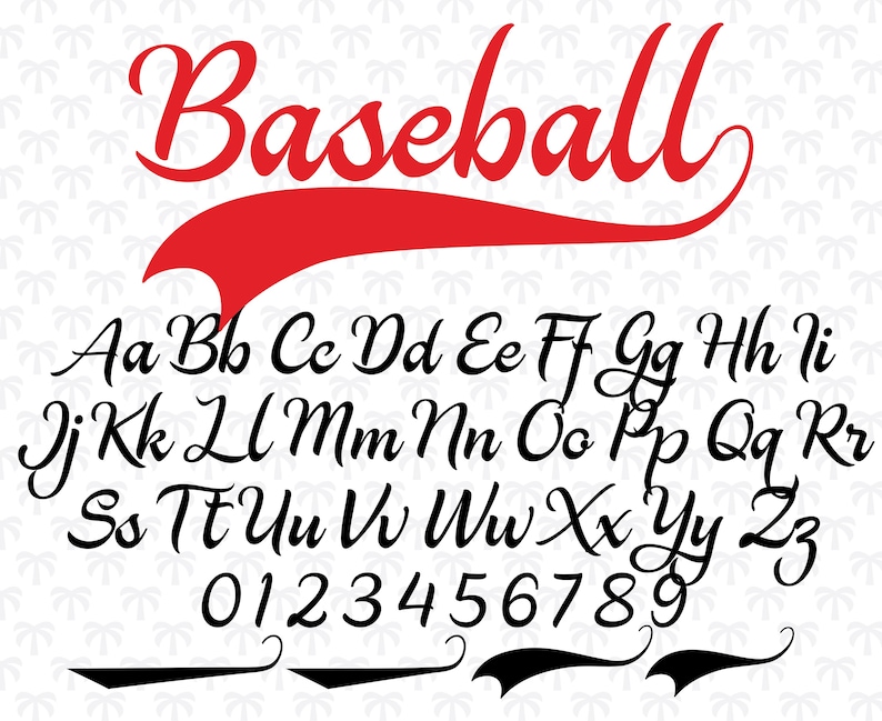 Baseball Font Baseball Font With Tail Baseball Script Font Baseball ...