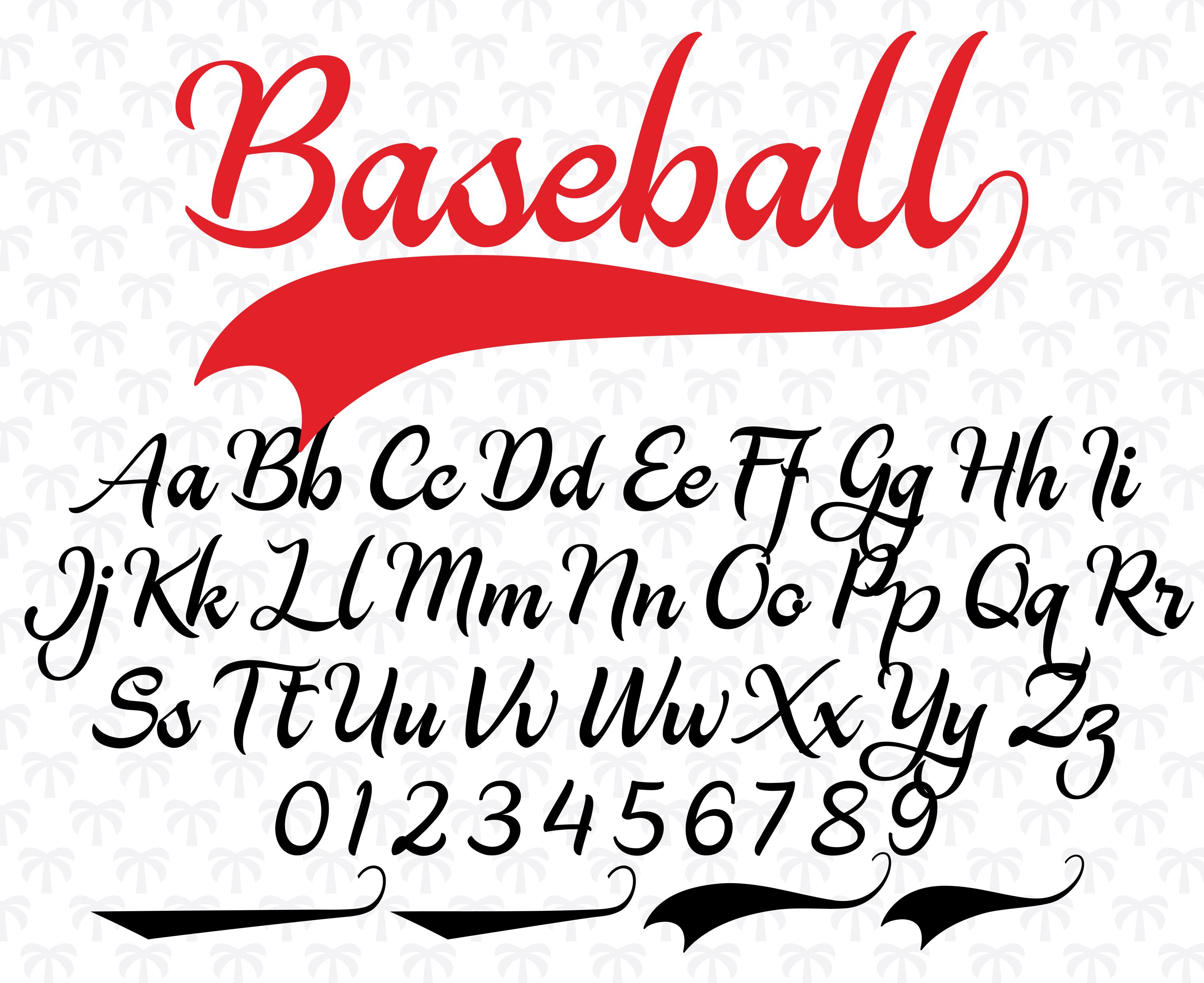Baseball Font Baseball Font With Tail Baseball Script Font Baseball ...