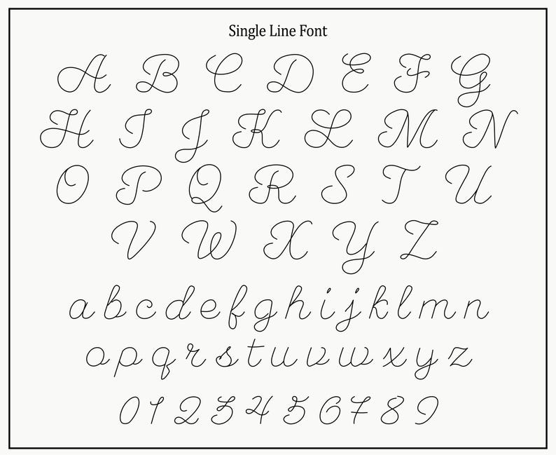 Single Line Font Stroke Font One Line Font Single Line Font for Cricut ...
