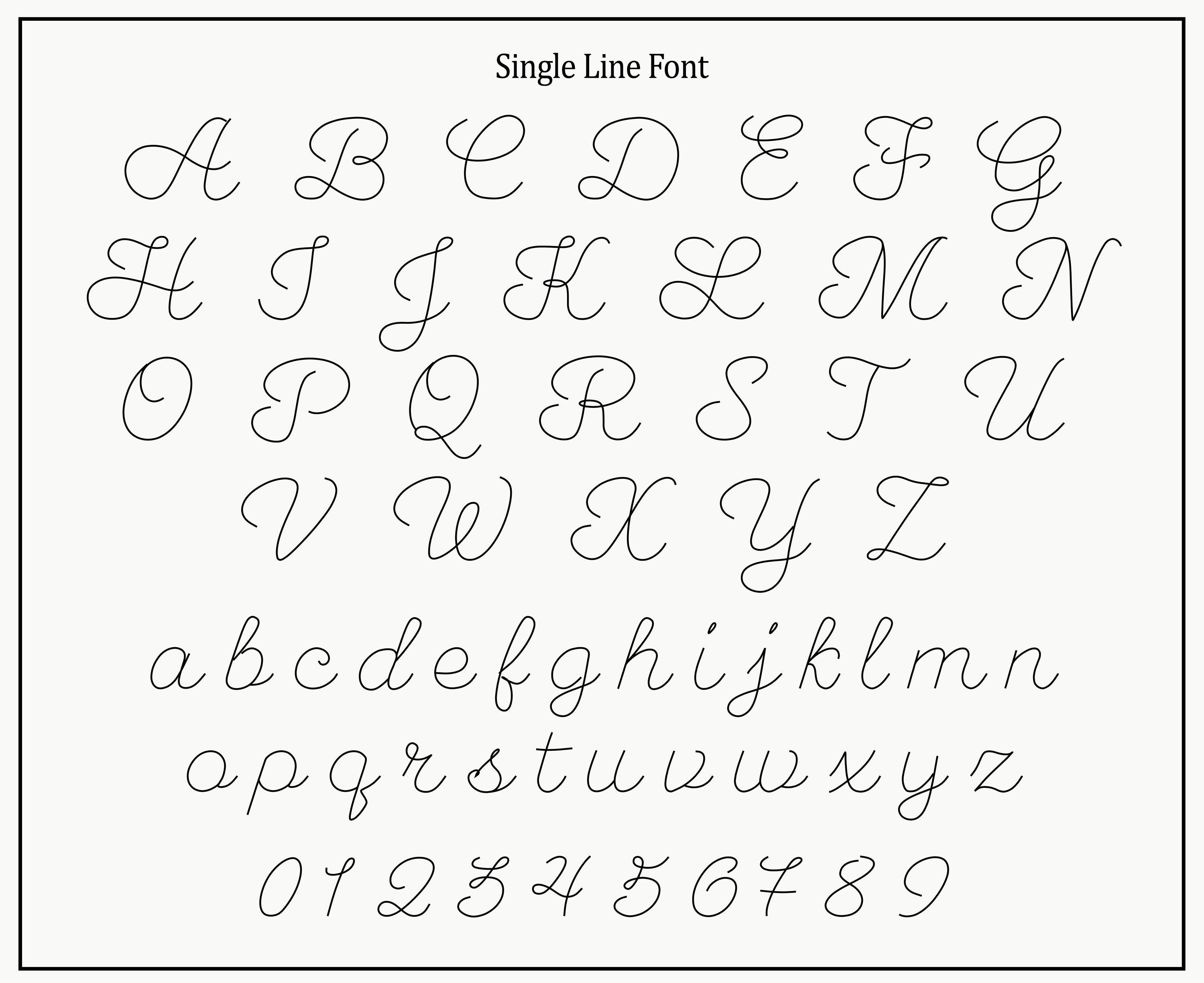 Single Line Font Stroke Font One Line Font Single Line Font for Cricut ...
