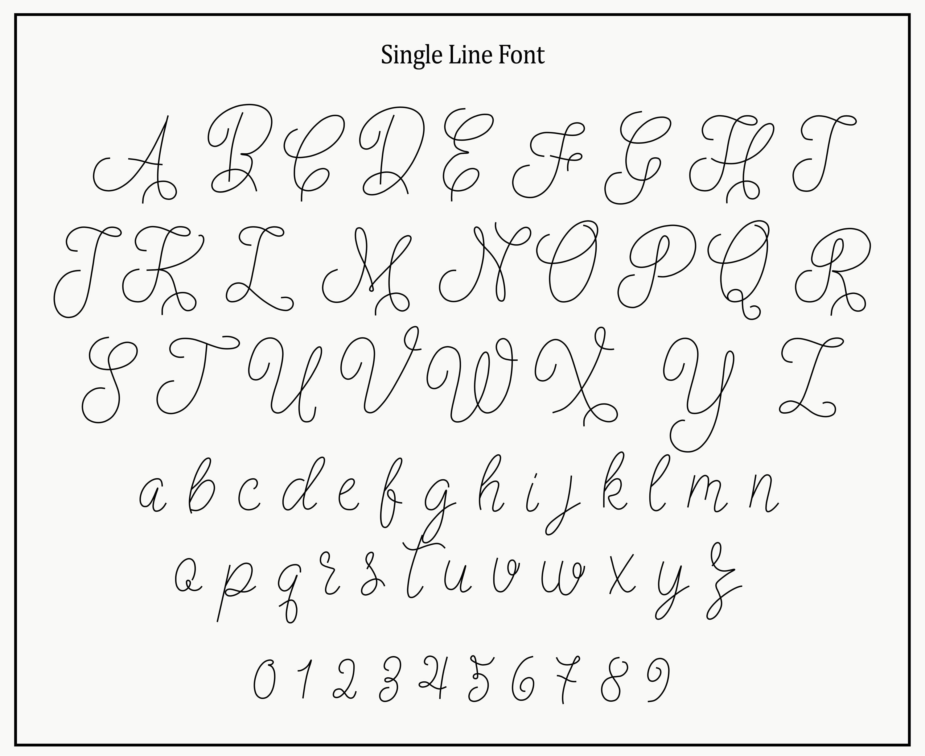 Single Line Font Cursive One Line Font for Laser Engraving Font Cricut ...
