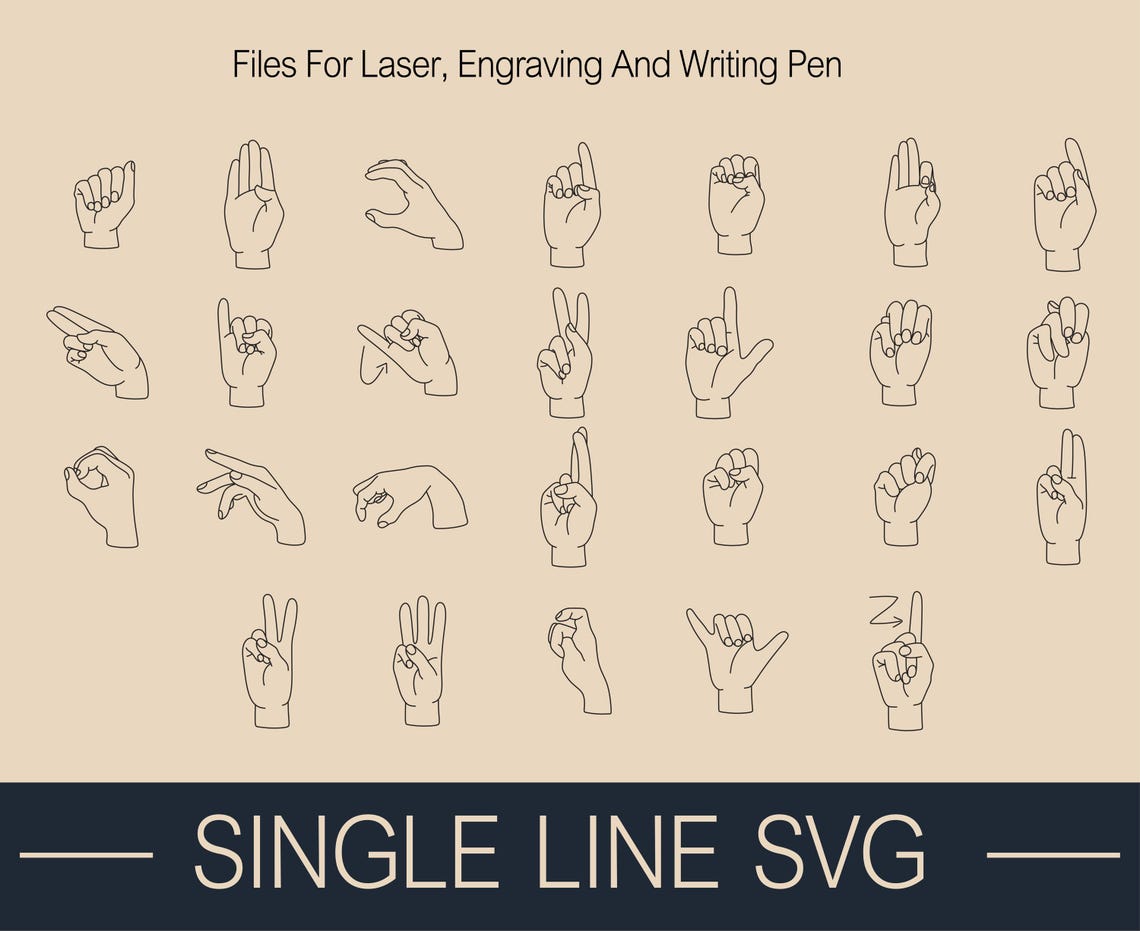 Single Line Font ASL One Line Font Laser Font Engraving Font Single ...