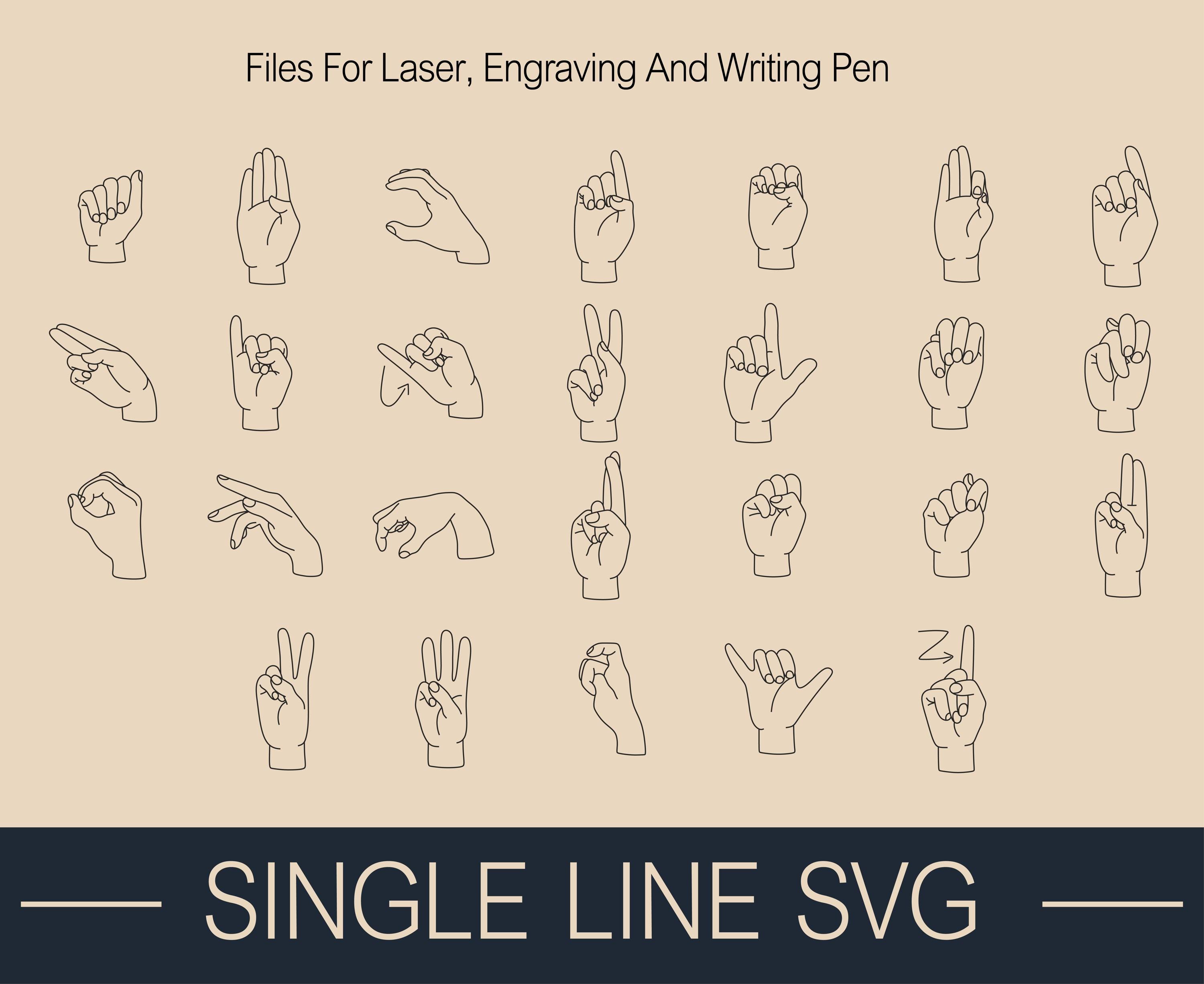 Single Line Font ASL One Line Font Laser Font Engraving Font Single ...