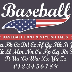 Baseball Font Baseball Script Baseball Font With Tails Baseball Cursive ...