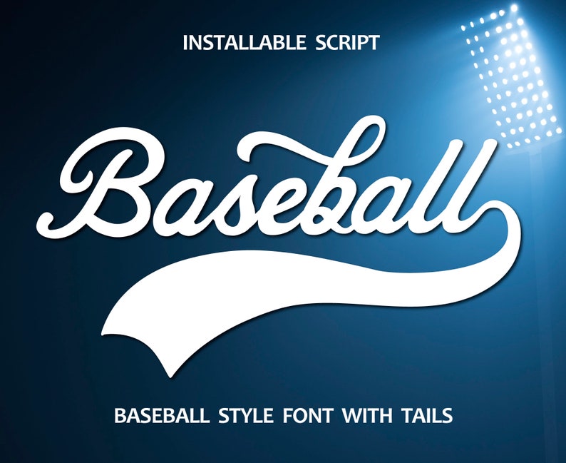 Baseball Font Baseball Script Baseball Font With Tails Softball Font ...