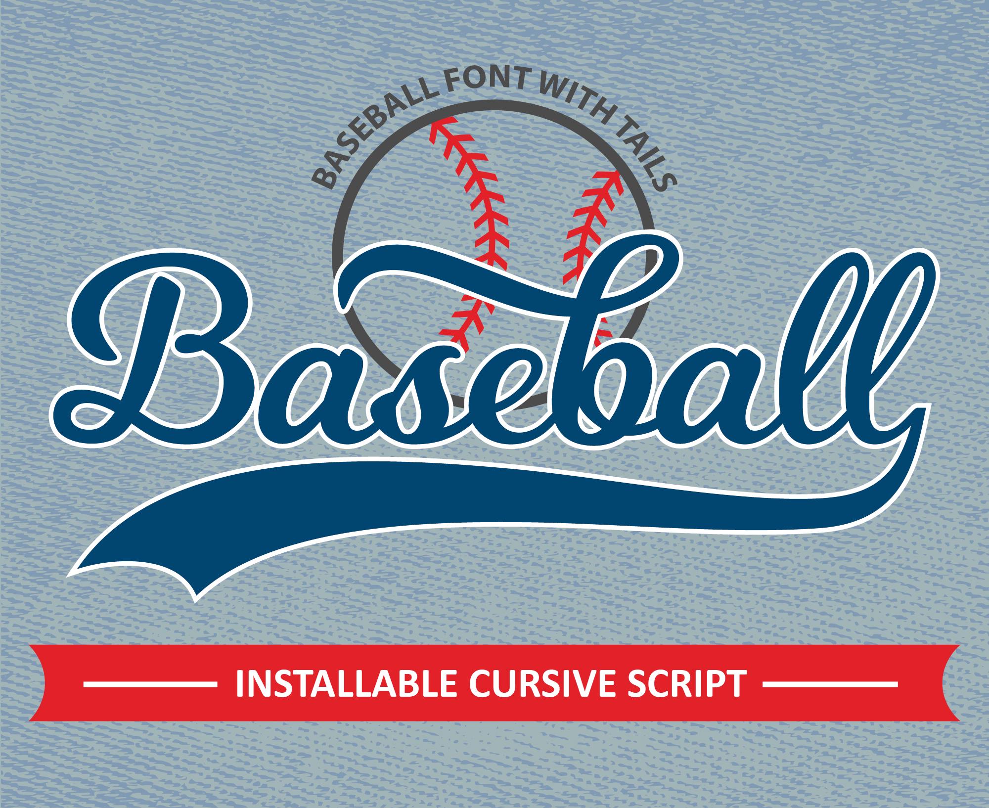 Baseball Font Baseball Script Baseball Font With Tail Baseball Cursive ...