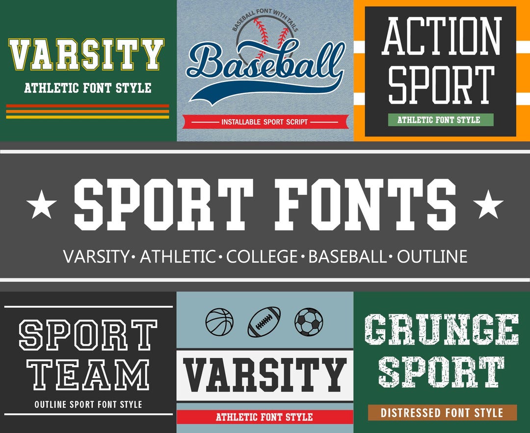 Bundle Varsity Font Baseball Font Baseball Script Baseball Font With ...