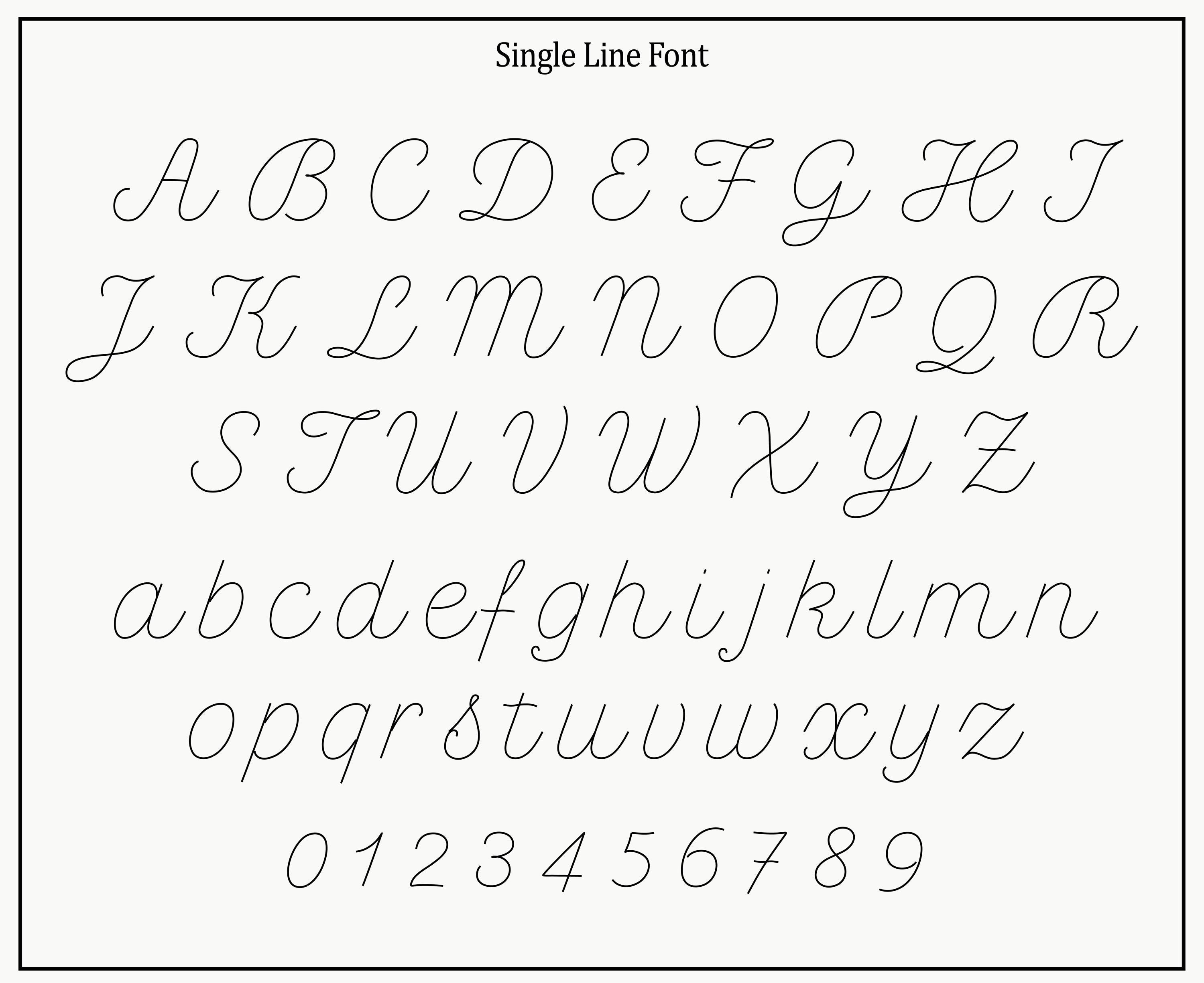 Single Line Font Cursive One Line Font Laser Font Engraving Font Cricut ...