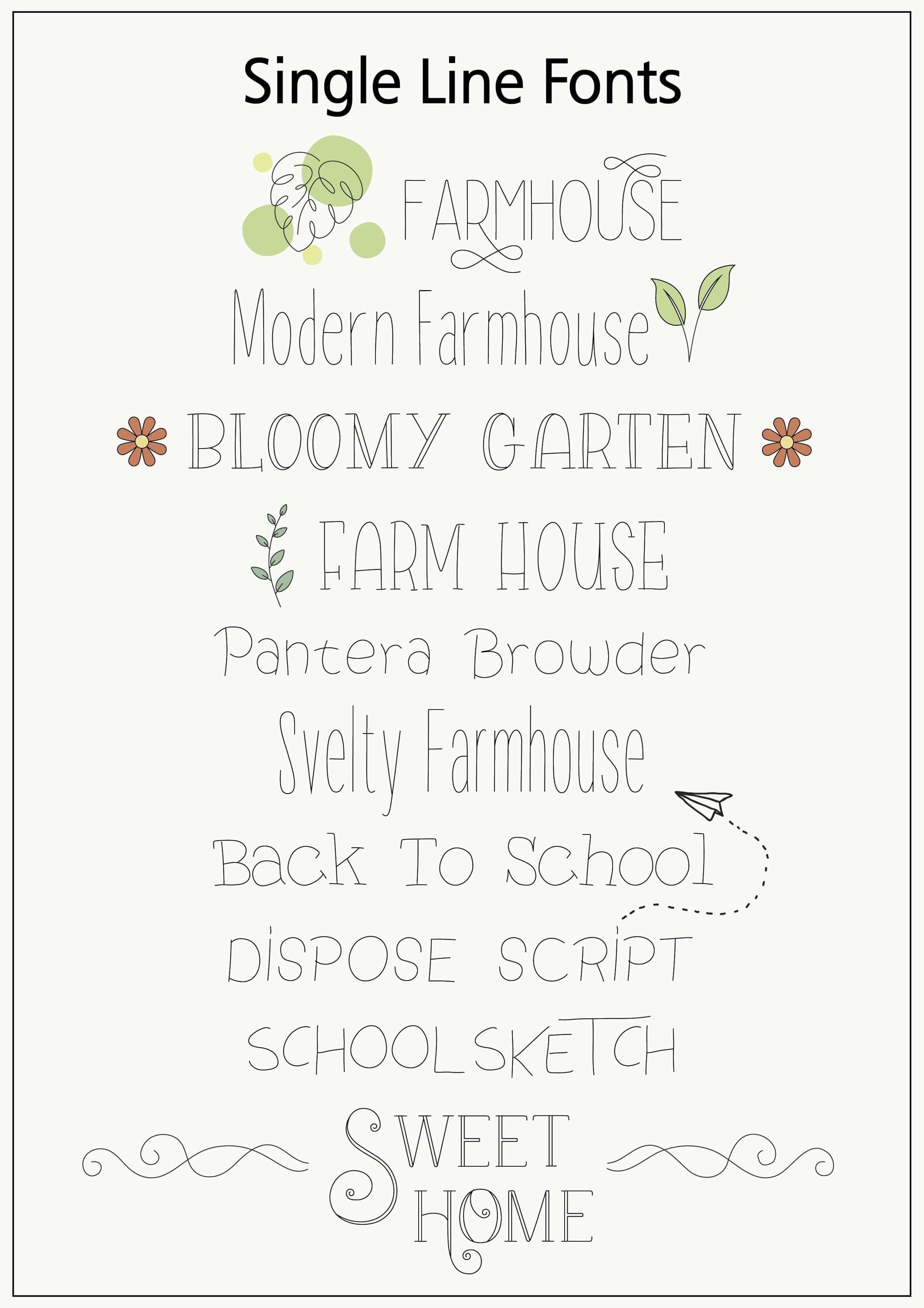 Single Line Font One Line Font Single Line Font for Cricut Silhouette ...