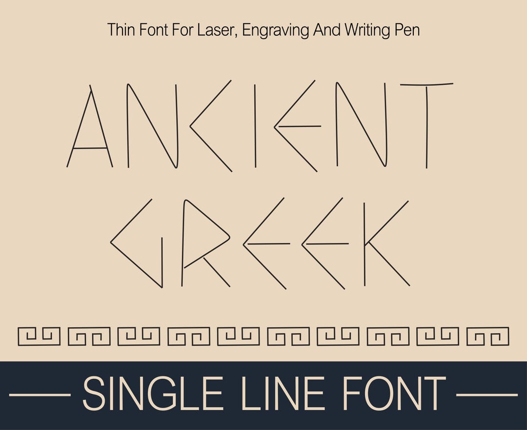 Single Line Font Ancient Font Greek Font One Line Font Single Line Font ...