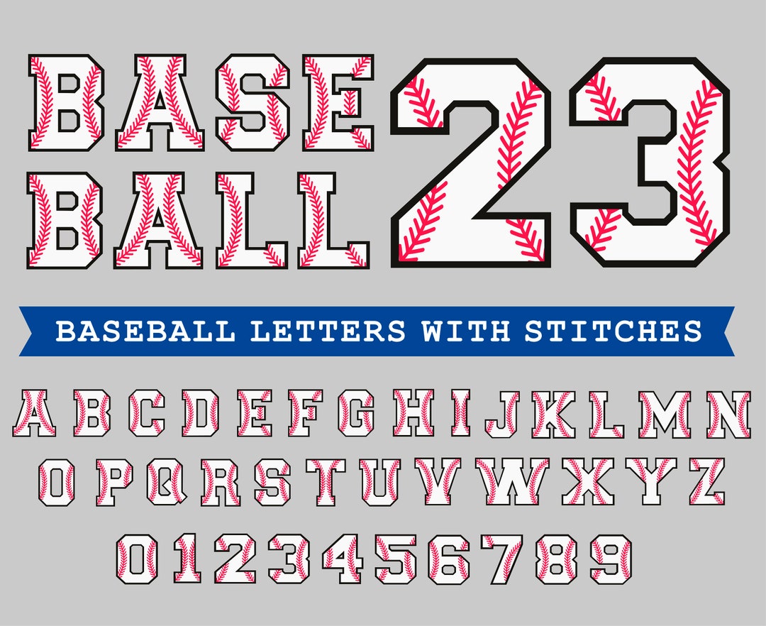 Baseball Font Baseball Font With Stitches Baseball Lace Letters ...