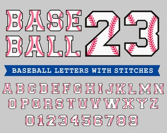 Baseball Font Varsity Font Baseball Font With Stitches Baseball Letters ...