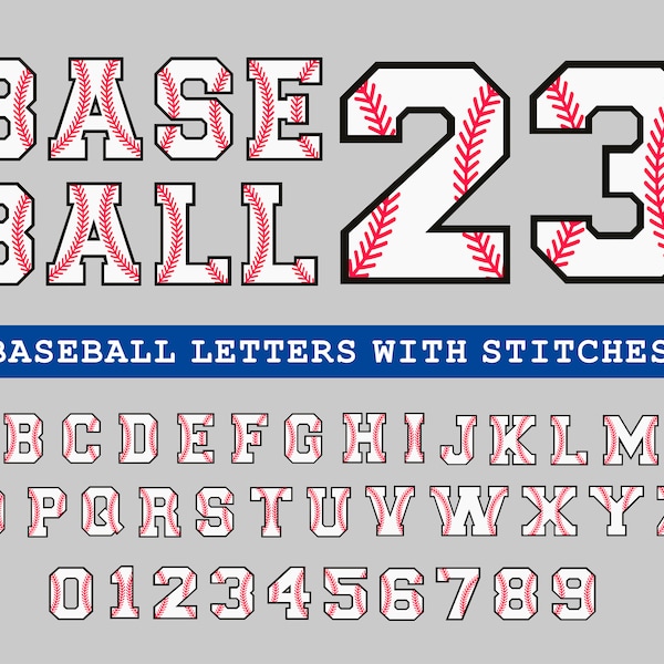 Baseball Font With Tail - Etsy