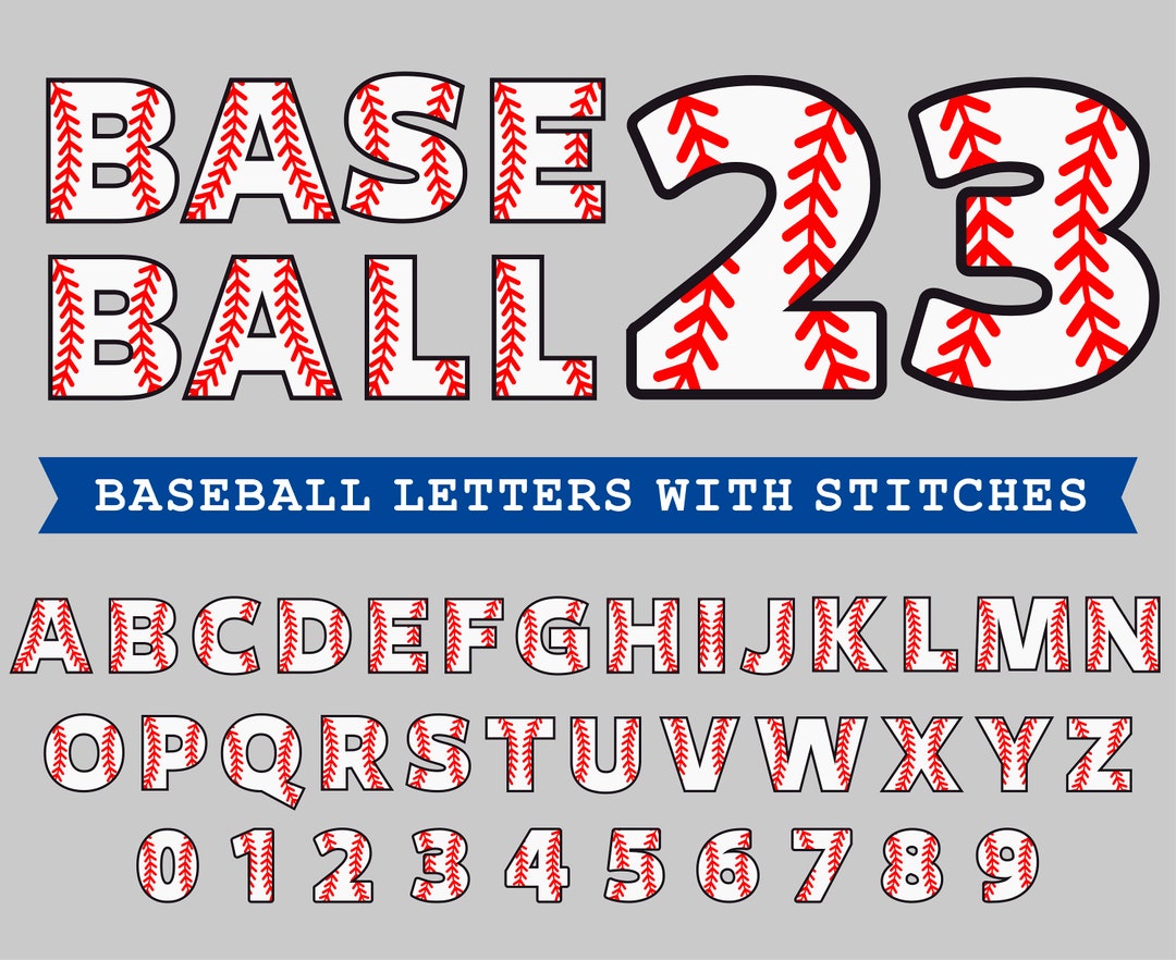 Baseball Font Baseball Font With Stitches Baseball Lace Letters ...