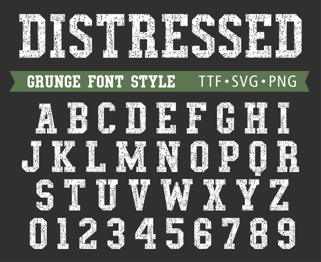 Distressed Font Grunge Font Distressed Varsity Font Distressed Font for ...
