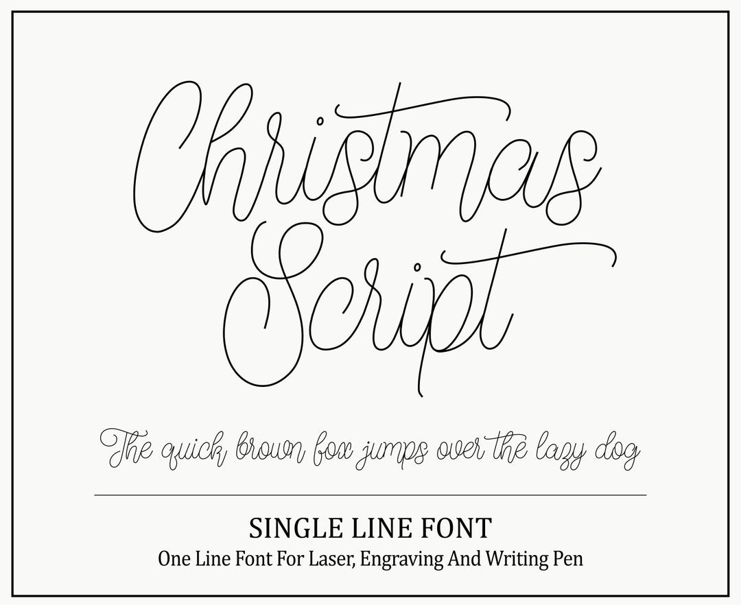 Single Line Font Christmas One Line Font for Laser Engraving Font ...