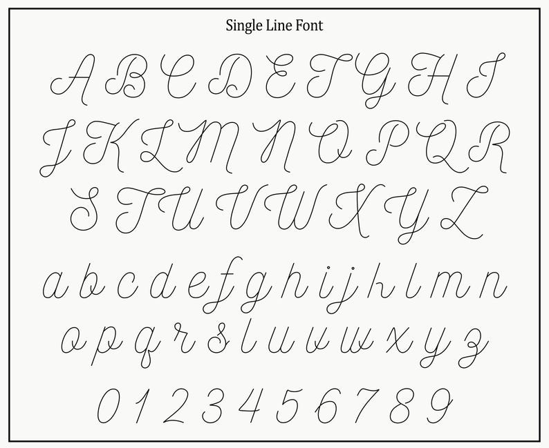 Single Line Font One Line Font Stroke Font Single Line Font for Cricut ...